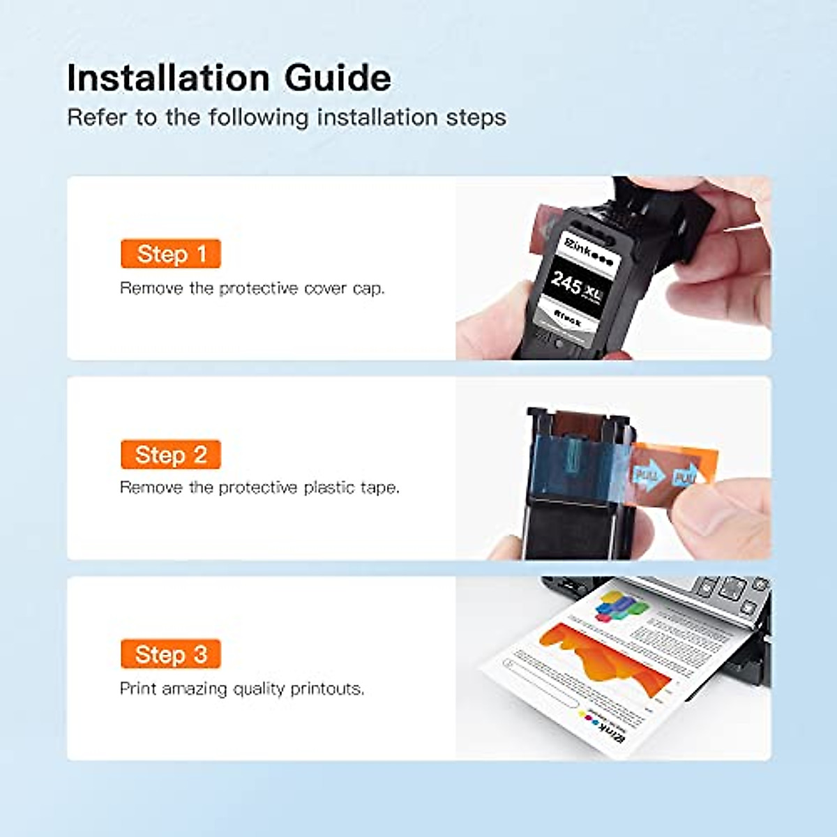 E-Z Ink (TM) Ink Cartridge Replacement for Canon 245XL PG-245XL PG245XL PG-243 Compatible with Pixma TS3120 MG2520 MX492 TR4520 TS202 MG2525 MG3022 MG2522 MG2922 (2 Black)