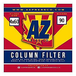 Column Extraction Filter Bag Sock - 90 Micron 100% Food Grade Nylon Mesh Filter - 4 Inch Diameter Material Bag - 60 Inch Length With Drawstring Closure (4" x 60")