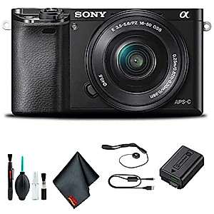 Sony Alpha a6000 Mirrorless Camera with 16-50mm Lens Black Starter Kit