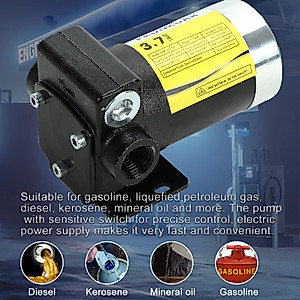 110V Automatic Gasoline Fuel Transfer Pump with Forward and Reverse Pumping, 2.3/3.7 GPM Portable Self-priming Fuel Oil Transfer Pump for Gasoline, Diesel, Kerosene, Biodiesel and More