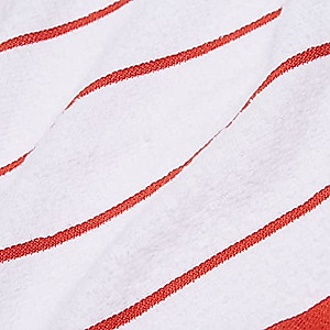 Amazon Basics 100% Cotton Terry Kitchen Dish Towels, Popcorn Texture, 8 Pack, Red Stripe, 28"L x 16"W