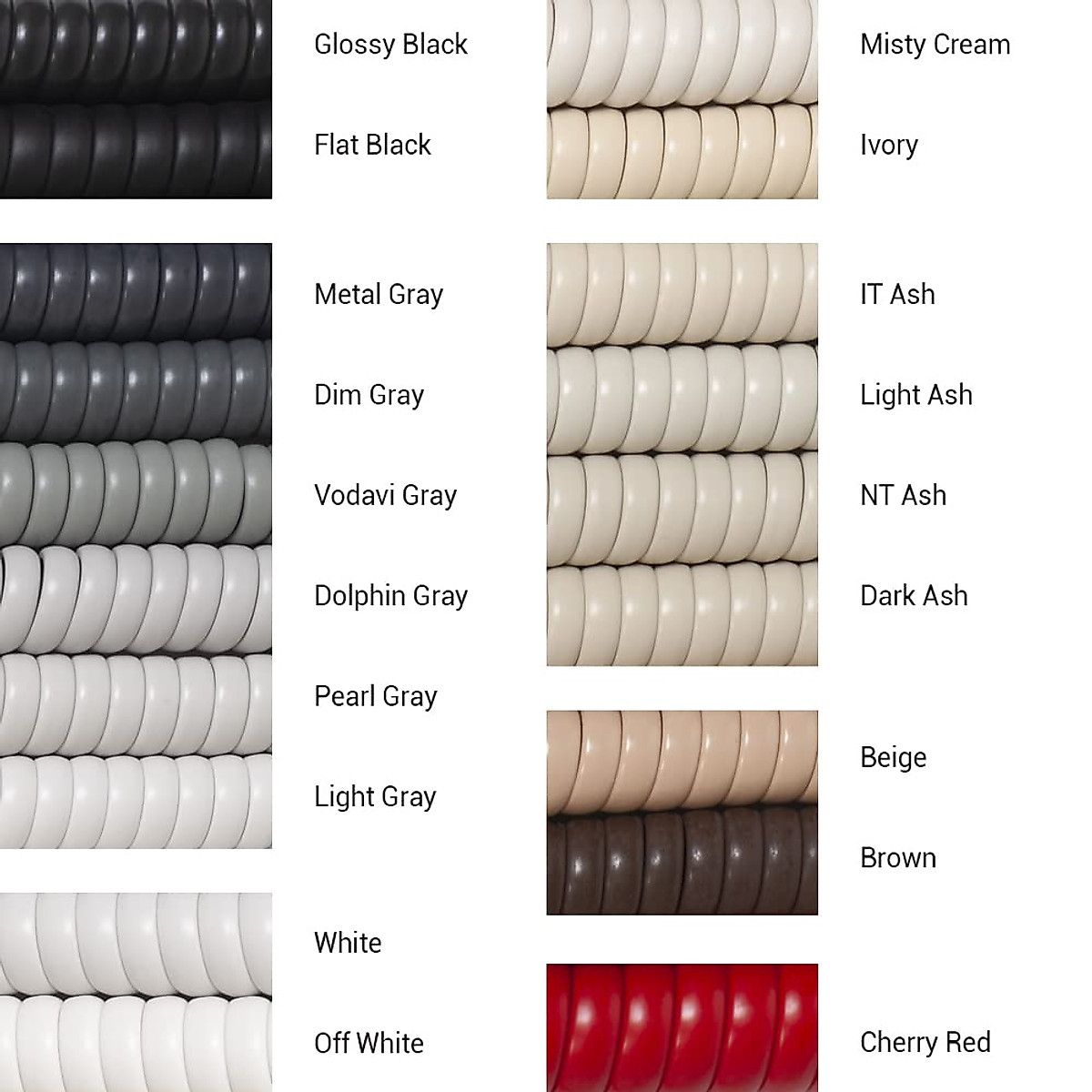 Coiled Telephone Handset Cord for Use with PBX Phone Systems, VoIP Telephones - 12 Ft Uncoiled, Rj22, 1.5 Inch Lead on Both Ends, Glossy Black, 10-Pack