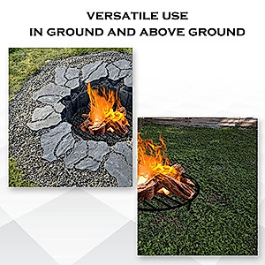 SIMOND STORE Fire Pit Grate, 24 - Inch Round Heavy-Duty Steel Black Finish Firewood Grate with Legs for Outdoor Fire Pits, Camping, Picnic & Gatherings