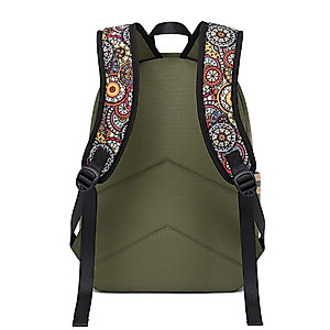 Swacort Backpack for School Women Canvas Travel Laptop Backpacks for Boys Girls Schoolbag Toddler Kids Bookbag Casual Lightweight Back Pack Cute Carry on Tactical Daykpack Army Green