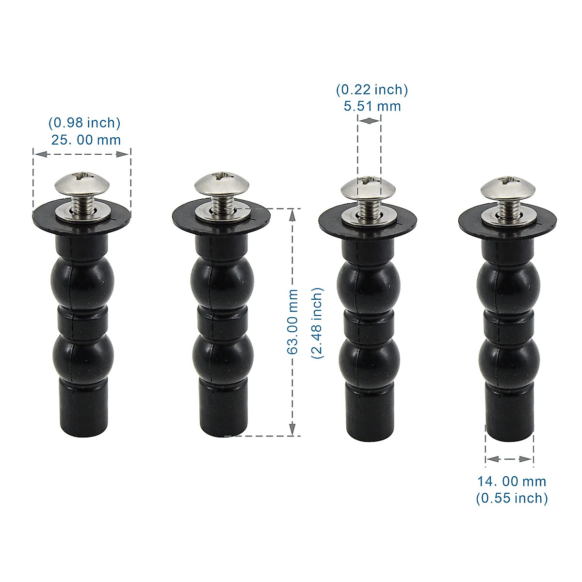 Toilet Seat Hinge Screw 2 Pack,Compatible with TOTO Toilet, Expanding Rubber Bolt Top Nuts Set for Top Mount Toilet Seat Tightening Kit Replacement,Toilet Seat Blind Hole Fixing Kit for TOTO Toilets