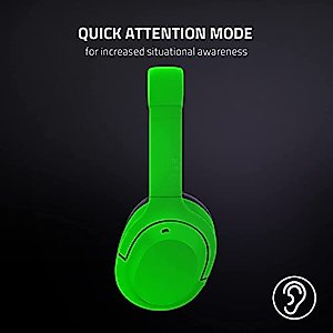 Razer Opus X Wireless Low Latency Headset: Active Noise Cancellation (ANC) - Bluetooth 5.0-60ms Low Latency - Customed-Tuned 40mm Drivers - Built-in Microphones - Quartz (Renewed)