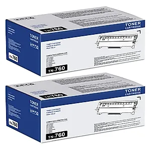 LVELIMIT TN760 High Yield Toner Compatible TN-760 Toner-Cartridges Replacement for Brother TN760 TN-760 TN-730 TN730 TN 760 for HL-l2395dw HL-L2350DW HL-L12370DWXL Printer (2 x TN760 Toners)