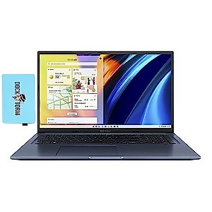 ASUS 2023 VivoBook 17X 17.3 Full HD IPS Home & Business Laptop (AMD Ryzen 7 5800H 8-Core, 16GB RAM, 1TB PCIe SSD, AMD Radeon, WiFi 6, Bluetooth 5.2, Webcam, HDMI, Backlit KB, Win 11 Pro) w/Hub