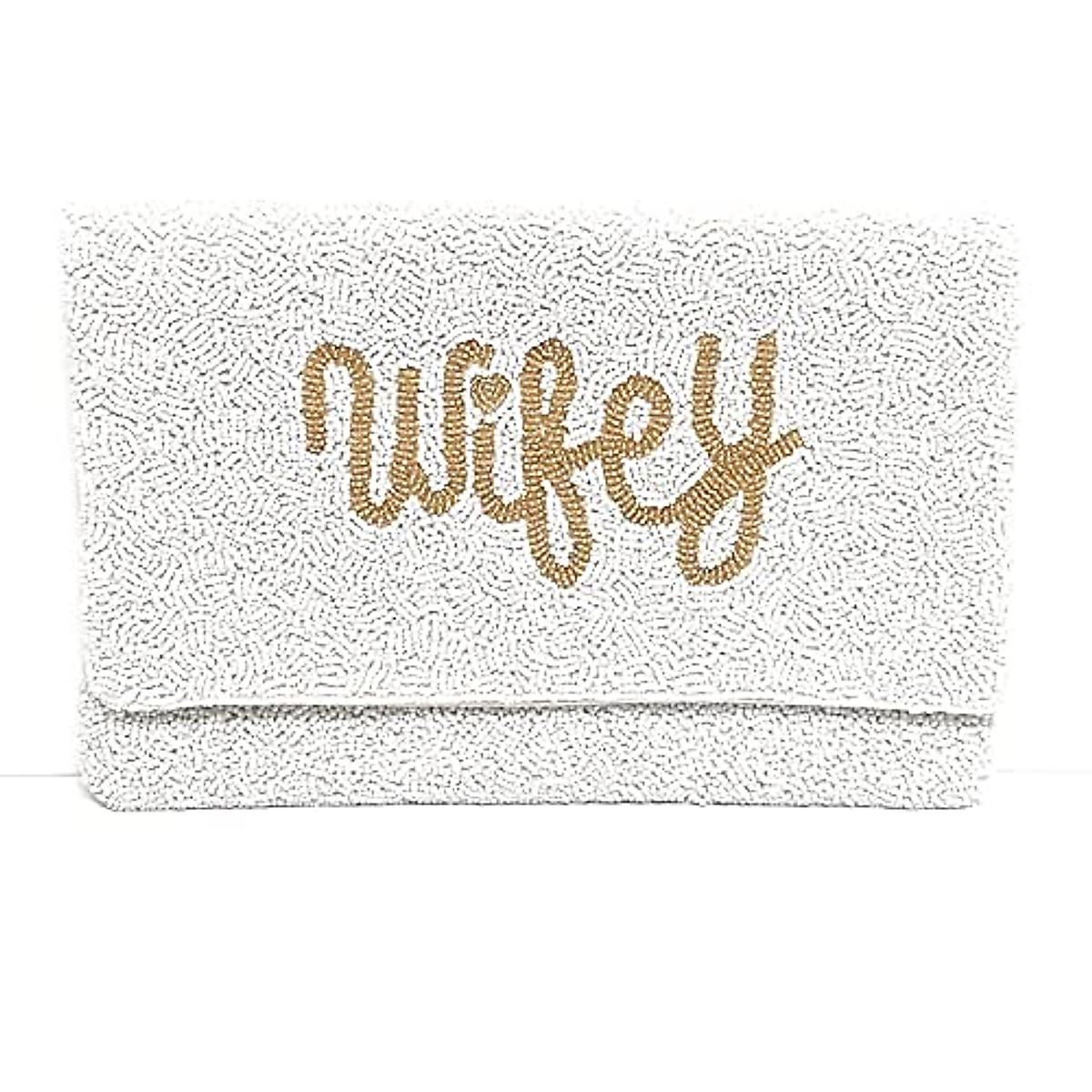 WIFEY Clutch Purse, Bride Gifts, Bridal Gift for Bride, Wedding Gift, Bride To Be Gift, Engagement Gift, Bridal Wedding Gift, Bride Beaded Clutch, Wifey Bride Bag, Future Wife Gift, White