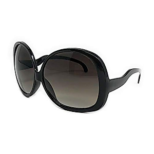 WebDeals - Oversized XL Womens Sunglasses Vintage Style Designer Inspired (Round, Black Gradient), X-Large