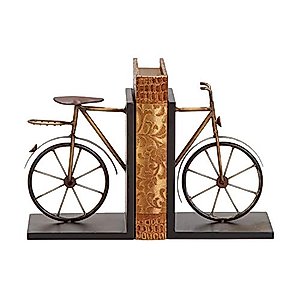 Deco 79 Metal Bike Bookends, Set of 2 6"W, 9"H, Black