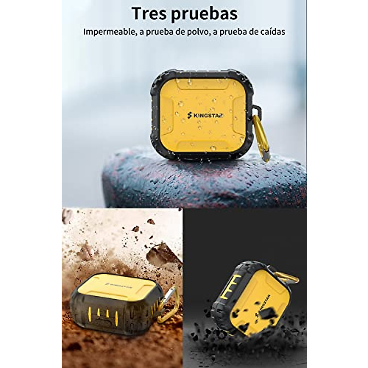 Kingstar Waterproof Earbuds Wireless Headphones for iPhone Android, in-Ear True Bluetooth Earbuds with Microphone Touch Control Auto Pairing True Shockproof Dockproof Blue Tooth Ear Buds for Sport