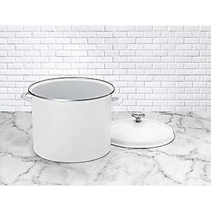 Cuisinart Enamel Stockpot with Cover, 16-Quart, White