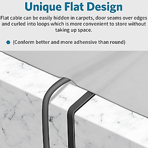 Yuaice Cat 8 Ethernet Cable - 6FT High Speed Flat Internet Network Cable - Multiple Size Options (3FT-100FT) - Professional LAN Cable - Gold Plated RJ45 Connector - Shielded for Indoor & Outdoor Use