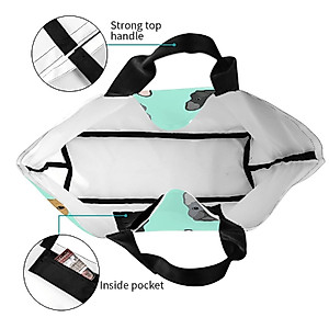 Cute French Bulldog Dog Puppy Dog Print Canvas Tote Bag Large Women Reusable Beach Bags Shoulder Bag Handbag Waterproof for Travel Grocery Shopping