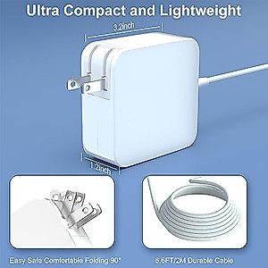 Mac Book Pro Charger, Replacement for Mac Book Pro 13 Inch 85W 60W Magnetic L-Tip Power Adapter Before Mid 2012,Compatible with Mac Book(2009-2012)