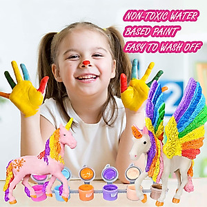Yileqi Paint Your Own Unicorn Painting Kit, Unicorns Paint Craft for Girls Arts and Crafts for Kids Age 4 5 6 7 8 9 Years Old, Unicorn Party Favor Art Supplies DIY Kit Activities for Kid Birthday Gift
