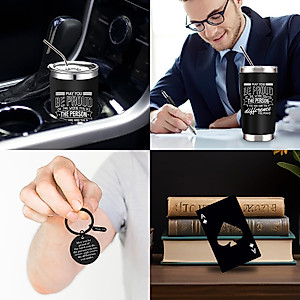 SIXVALA Employee Appreciation Gifts Set, Best Coworker Gifts for Men, 20 Oz Tumbler Thank You Gifts Basket with Scented Candle Socks Keychain Inspirational Acrylic Sign for Employee Teacher Professor