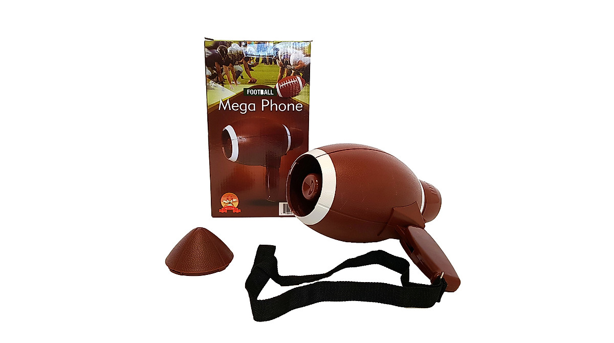 Football Shaped Megaphone with Siren & Bottle Opener