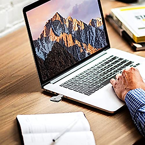 KOOTION 32GB USB Key Flash Drive Metal Thumb Drive USB 2.0 Memory Stick Keychain Tile Design, Sliver