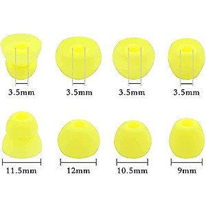 ALXCD Ear Tips Replacement for Beats Flex Wireless Earphones, S/M/L/D 4 Sizes 4 Pairs Soft Silicone Eargel Earbuds Tips, Fit for Beats Flex, 4 Pairs (Yuzu Yellow)