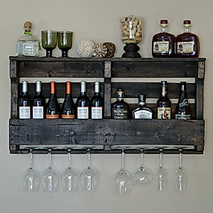Great Lakes Reclaimed Wall Mounted Wine Rack,(Espresso/Dark Walnut Stain Finish)