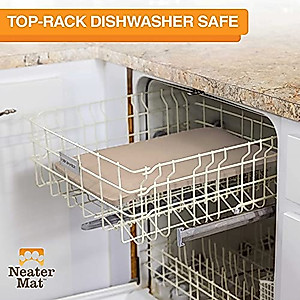 Neater Pet Brands Neater Mat - Waterproof Silicone Pet Bowls Mat - Protect Floors from Food & Water (19" x 12", Cappuccino)