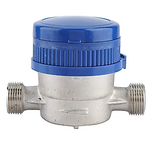 Water Flow Meter, Copper Mechanical Water Meter, Portable Water Flow Gauge, for Measuring Water Flow of Households or Gardens, with Mounting Accessories