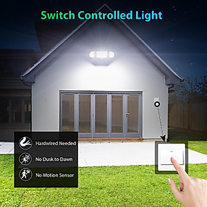 iMaihom 50W Flood Lights Outdoor, 3 Adjustable Heads LED Flood Light, IP65 Waterproof Outdoor Flood Light, 6000K Daylight White 4600LM Bright Security Lights for Yard Garage Driveway Patio (Black)