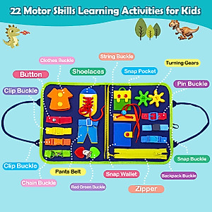 YQTAT Busy Board Montessori Toys for 1 2 3 4 Year Old Boys Girls, Sensory Toys for Toddler 1-3, Toddler Travel Toys Educational Activity Learning Toys, Birthday Gift for Boys Girls