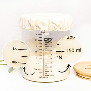 Large Sourdough Starter Kit | 50oz Wide Mouth Glass Jar | Bread Baking Kit for Beginners | Sourdough Starter Jar | Sourdough Baking Kit | Sourdough Jar Wide Mouth | Sourdough Starter Jar Glass