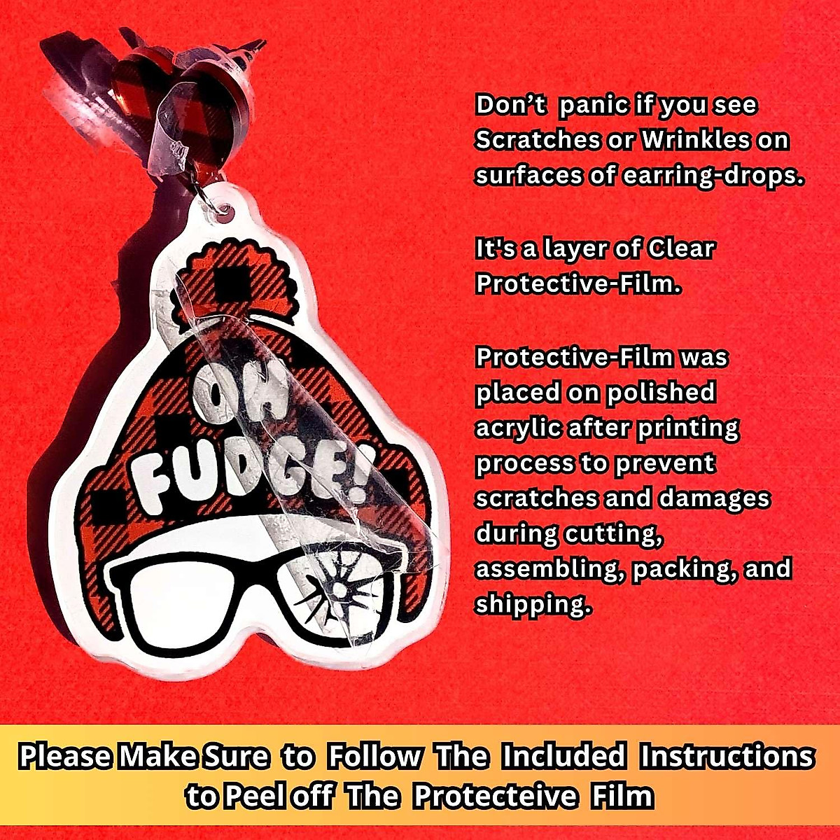 Hallmark Christmas Story Fun Christmas Earrings, Fun Christmas Outfit Accessories, Fun Christmas Story Gifts, Fun Christmas Party Favors, Christmas Earrings (Ralphie)