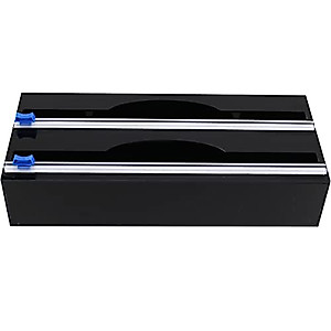 2 in 1 Wrap Dispenser with Cutter, Aluminum Foil Dispenser with 8 Lables, Plastic Wrap Dispenser with Cutter, Foil and Plastic Wrap Organizer for Kitchen Drawer, Fits 12" Roll