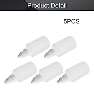 Othmro 1.7oz PE Lab Eye Plastic Dropper Bottles 5pcs, 50ml Squeezable Eye Liquid Dropper Thin Mouth Via of Liquid Sample Seal Storage Bottle with Childproof White Cap