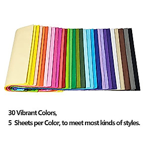 Tissue Paper for Gift Bags, 150 Sheets 30 Assorted Colored Tissue Paper Bulk for Gift Wrapping, 20 x 26 in Art Tissue Paper for Crafts, Gift Wrapping Tissue Paper for Gifts