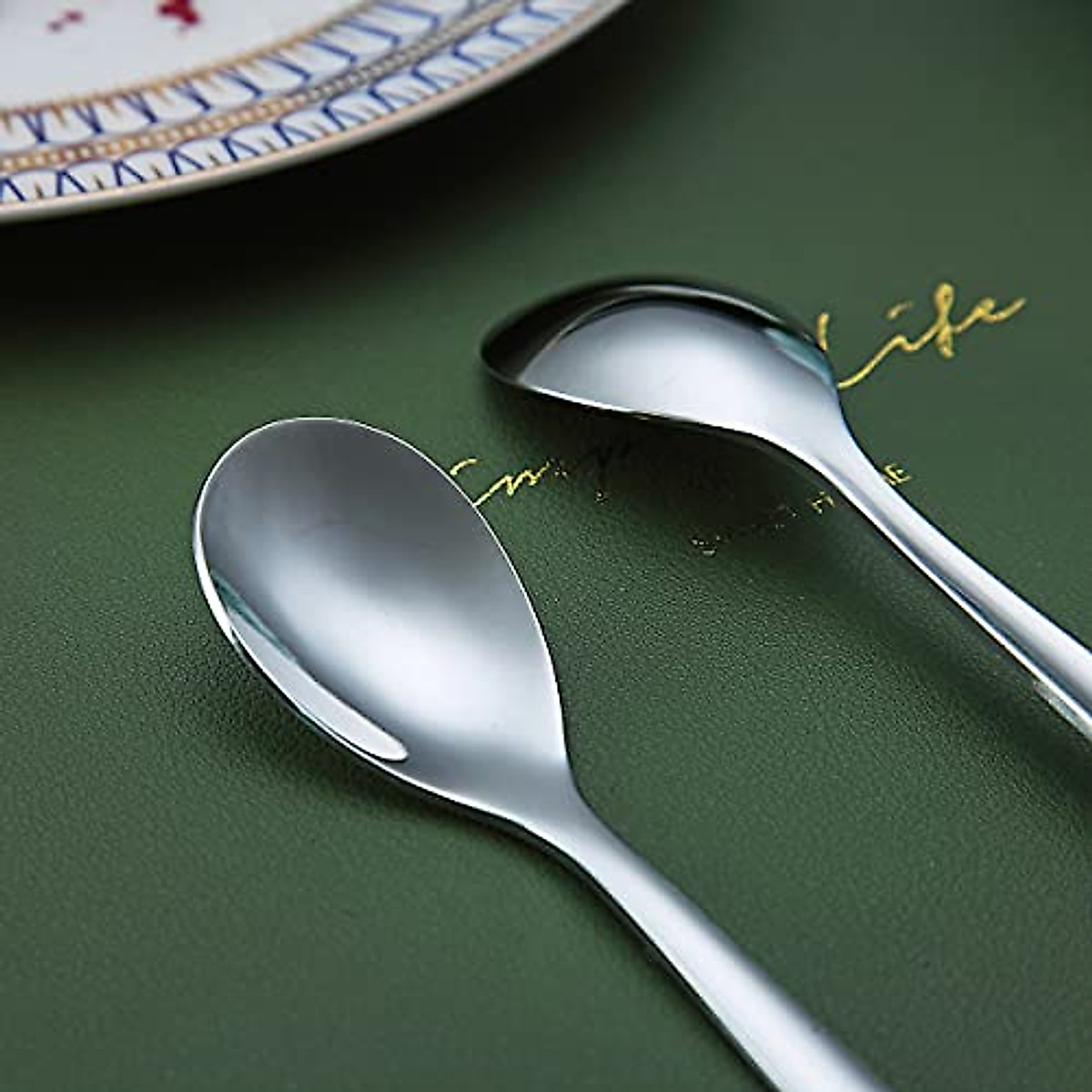 Demitasse Espresso Spoons, 5.5'' Mini Coffee Spoons, Stainless Steel Small Spoons,Tea Spoons for Dessert, Set of 6, Dishwasher Safe (Silver)