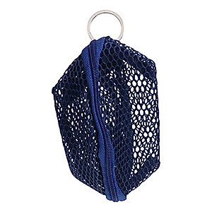 ABOOFAN Small Zipper Mesh Makeup Pouch Bags with Keychain Mini Coin Bag Wallet Cosmetic Small Storage Bag Transparent Travel Toiletry Bag for Women