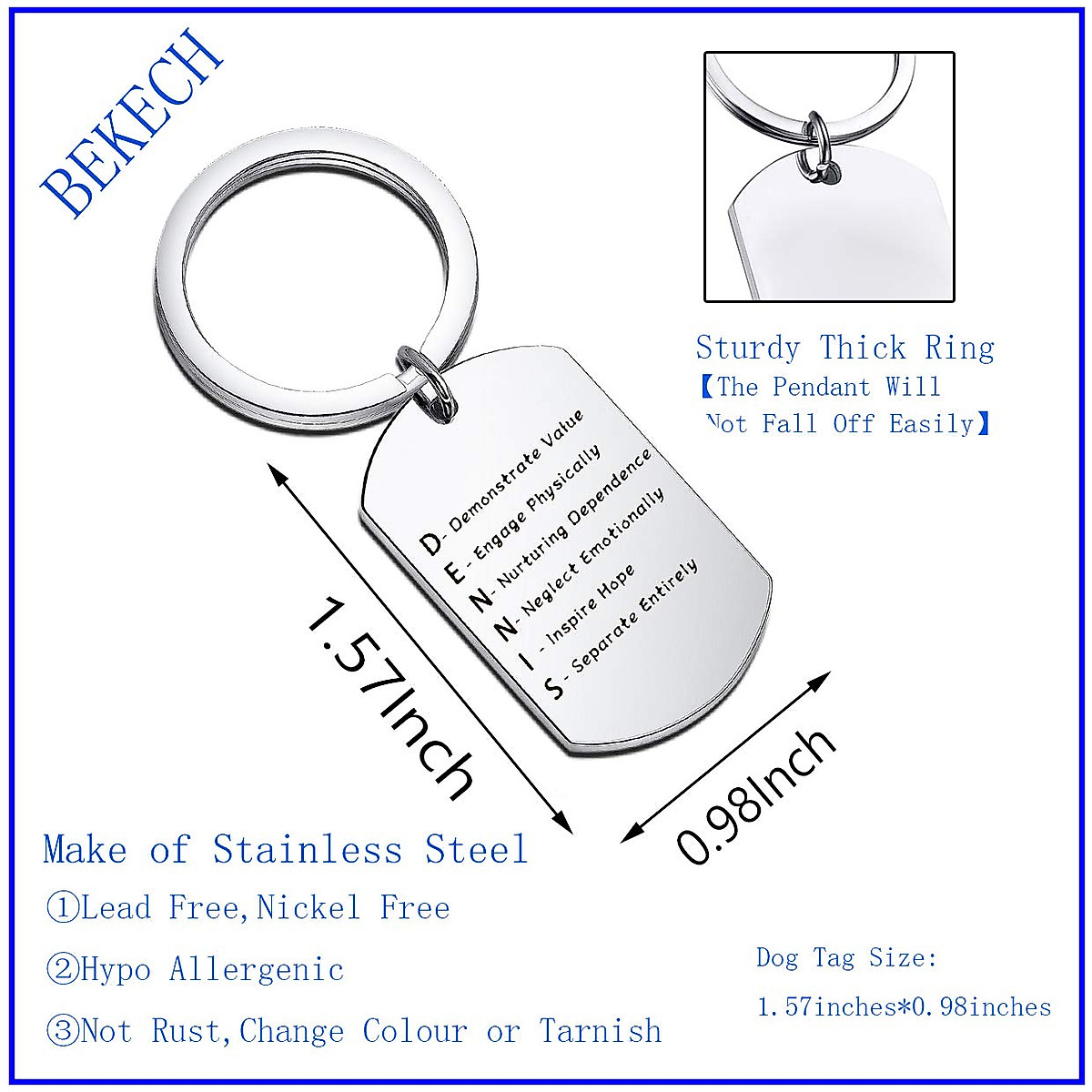 BEKECH TV Show It's Always Sunny Inspired Gift THE D.E.N.N.I.S. System Relationship Advice Gift for TV Series Lovers (Silver)