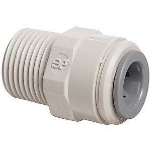 John Guest Acetal Copolymer Tube Fitting, Straight Adaptor, 3/8" Tube OD x 1/4" BSPT Male (Pack of 10)