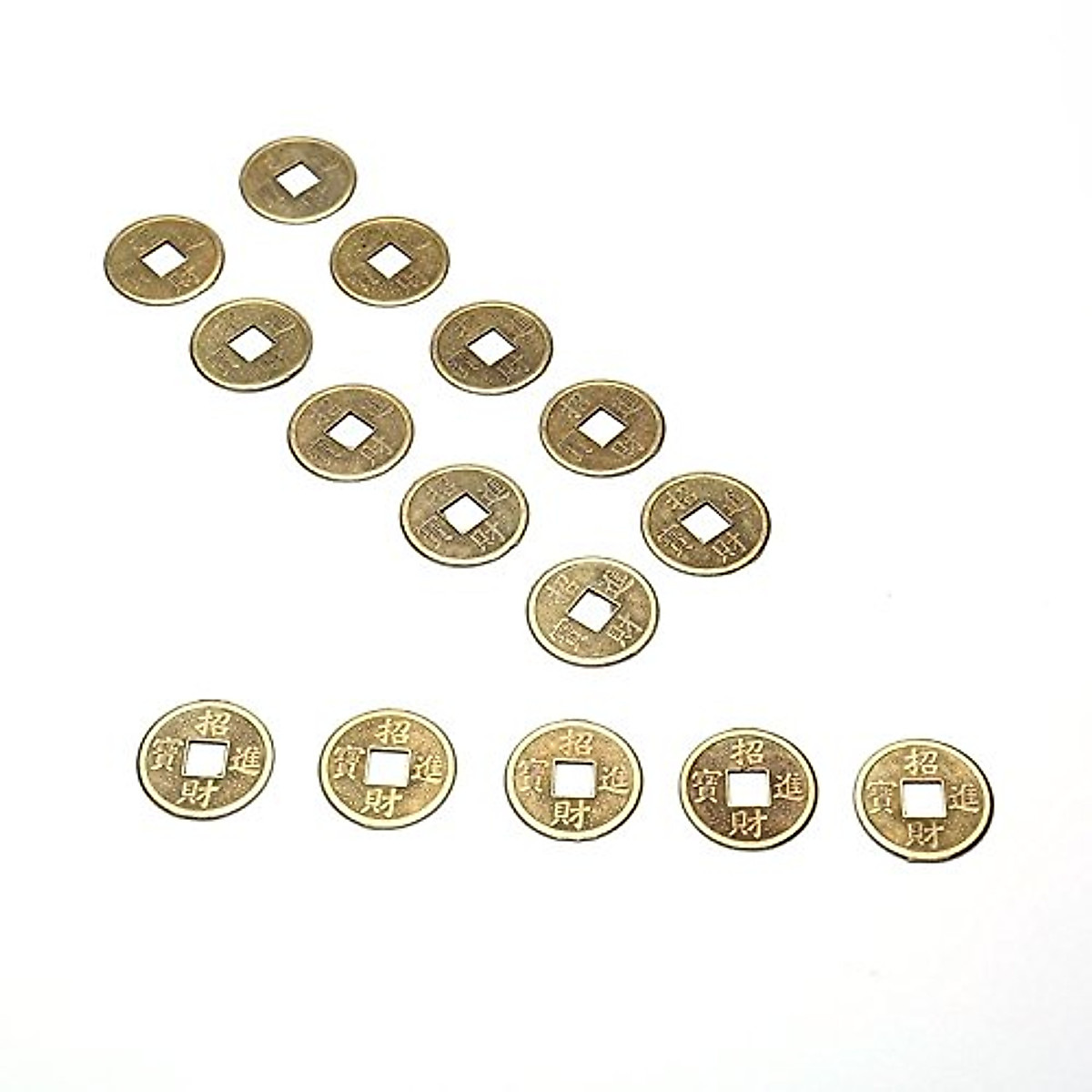 Topxome 100PCS Brass 24mm Chinese Ancient Feng Shui Lucky Coin Good Fortune Dragon and Phoenix Antique Wealth Money Collection Gift