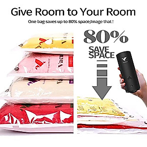 Travel Vacuum Storage Bags with Electric Pump, Medium Small Space Saver Bags for Travel and Home Use