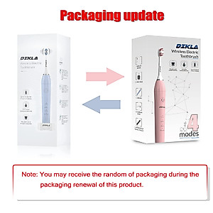 DIKLA Sonic Electric Toothbrush for Adults Dissolve Plaque on Teeth, Vibrating Toothbrush 4 Modes with Smart Timer 44,000 VPM Motor Whitening Rechargeable Cordless Fast Charge(Pink)