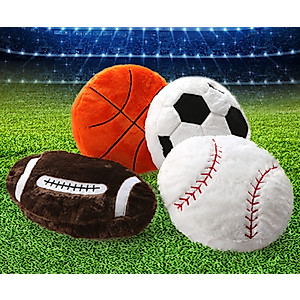 TONGMAN Basketball Plush Pillow Basketball Pillow Fluffy Durable Stuffed Basketball Throw Pillow Office Sofa Decorative Cushions（18 cm/45 inches） Soft and Durable Sports toyball Pillow