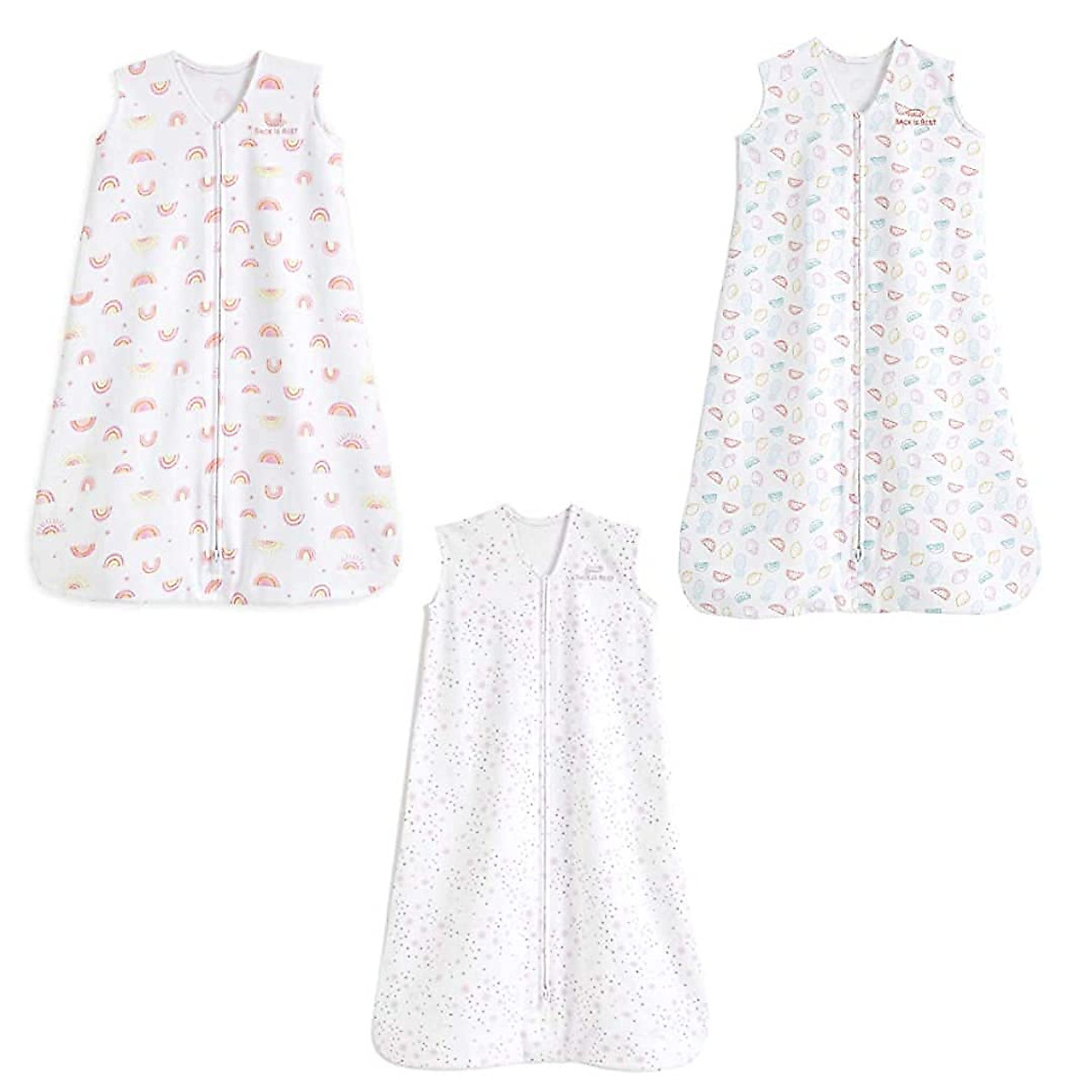 HALO 100% Cotton Baby Sleepsack Wearable Blanket Bundle Set of 3, Baby Girl, Medium