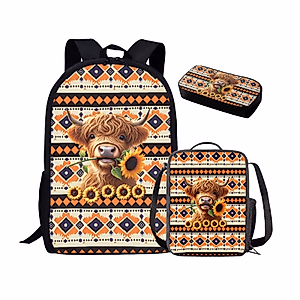 GLENLCWE Pink Leopard Print Stylish Girls Backpack School Daypack with Lunch Box Pencil Case Lightweight for School Travel Picnic