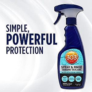 303 Spray & Rinse Ceramic Sealant – Quick Ceramic Coating – Water-Activated SiO2 Formula – 6 Months of Protection – Water Repellent Ceramic Spray – Easy to Use – 16 Oz (Pack of 1) (30262)