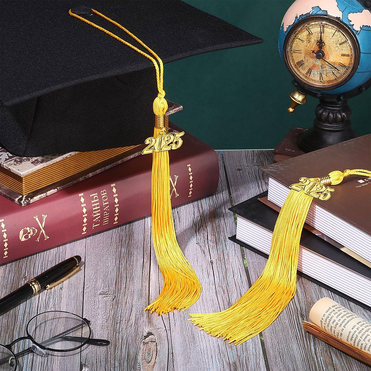 Boao 18 Pieces 2024 Graduation Tassel Academic Hat Tassels with 2024 Year Gold Date Pendants for Graduates Ceremonies Parties(Gold)