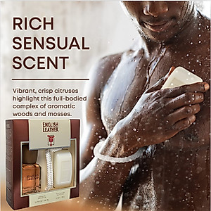 Dana ENGLISH LEATHER 2-PIECE GIFT SET for Men - After Shave Splash & Soap on a Rope Classic Fragrances