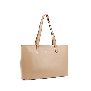Pixie Mood Kinsley 16.5 x 10.5 Vegan Leather Work Tote Bag, Sand