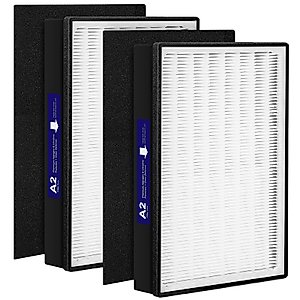 2 Pack Type A2 H13 Grade True HEPA Replacement Filter Compatible with Filtrete Room A2 Air Purifier Models FAP-C02-A2, FAP-C03-A2, FAP-T03-A2, FAP-SC02L, Part No. 1150101, Filter A2